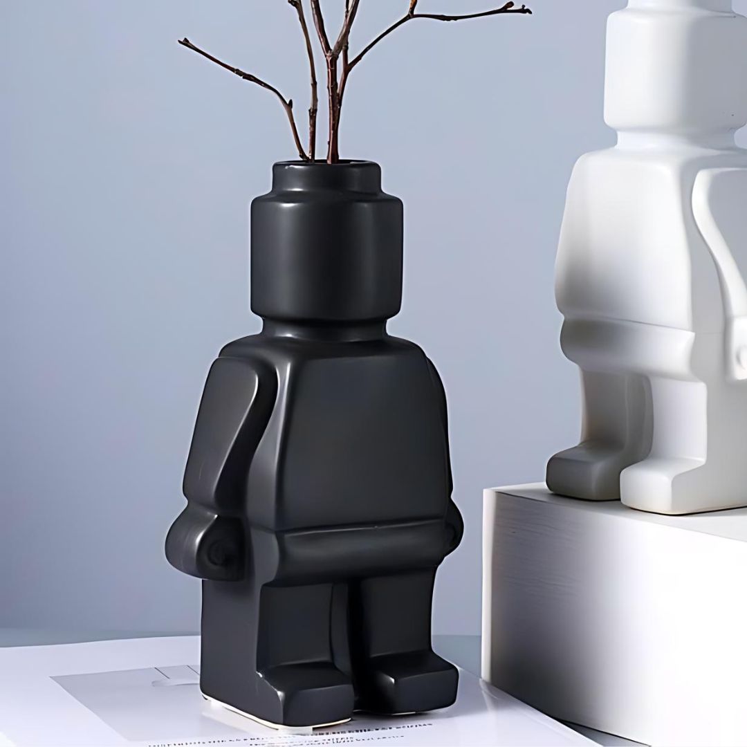Ceramic Lego Man Flower Vase | Benson & Clark